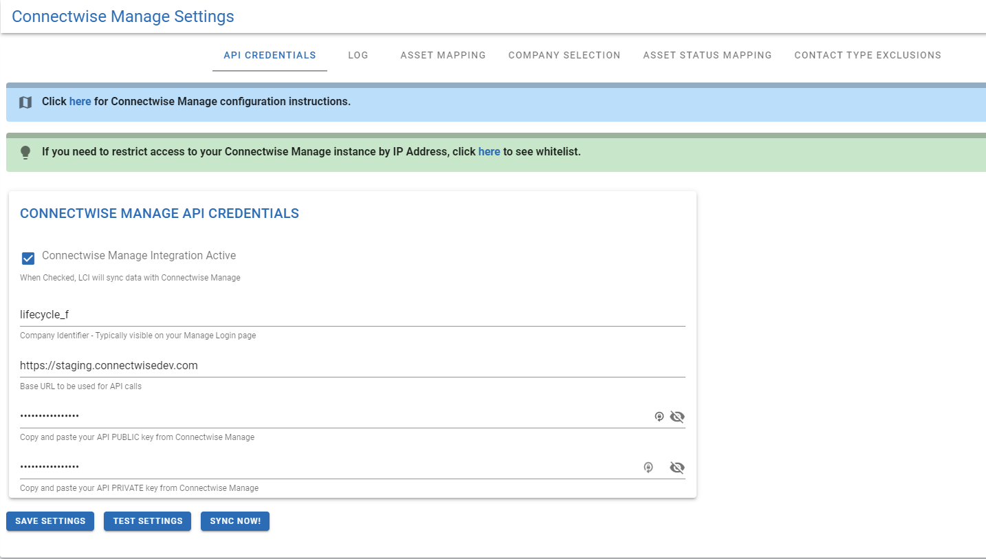 ConnectWise Manage Integration – Lifecycle Insights