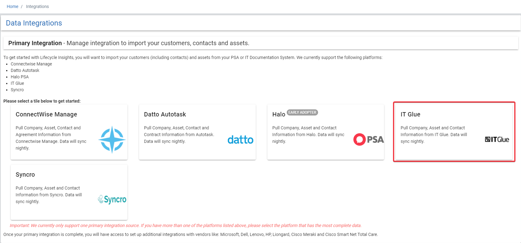 IT Glue Integration – Lifecycle Insights
