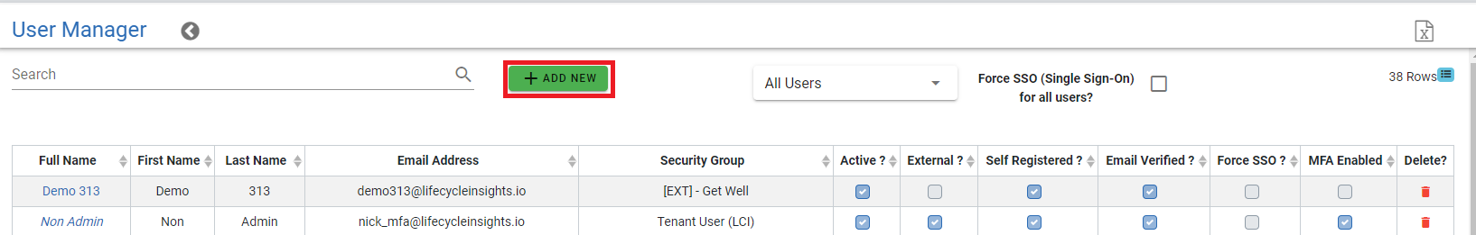 How to Configure External User Access – Lifecycle Insights
