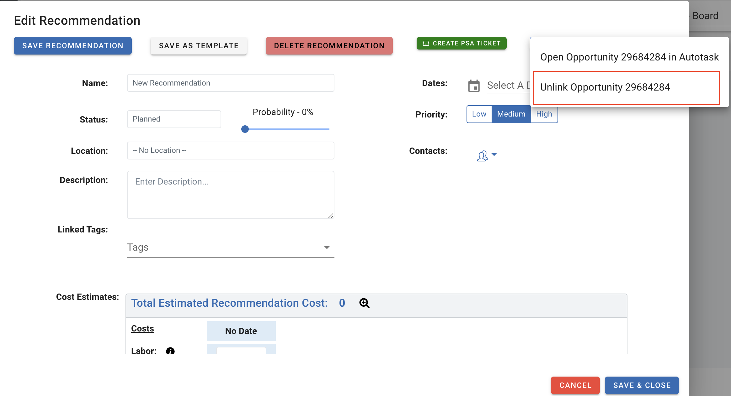 Autotask Opportunity Integration – Lifecycle Insights